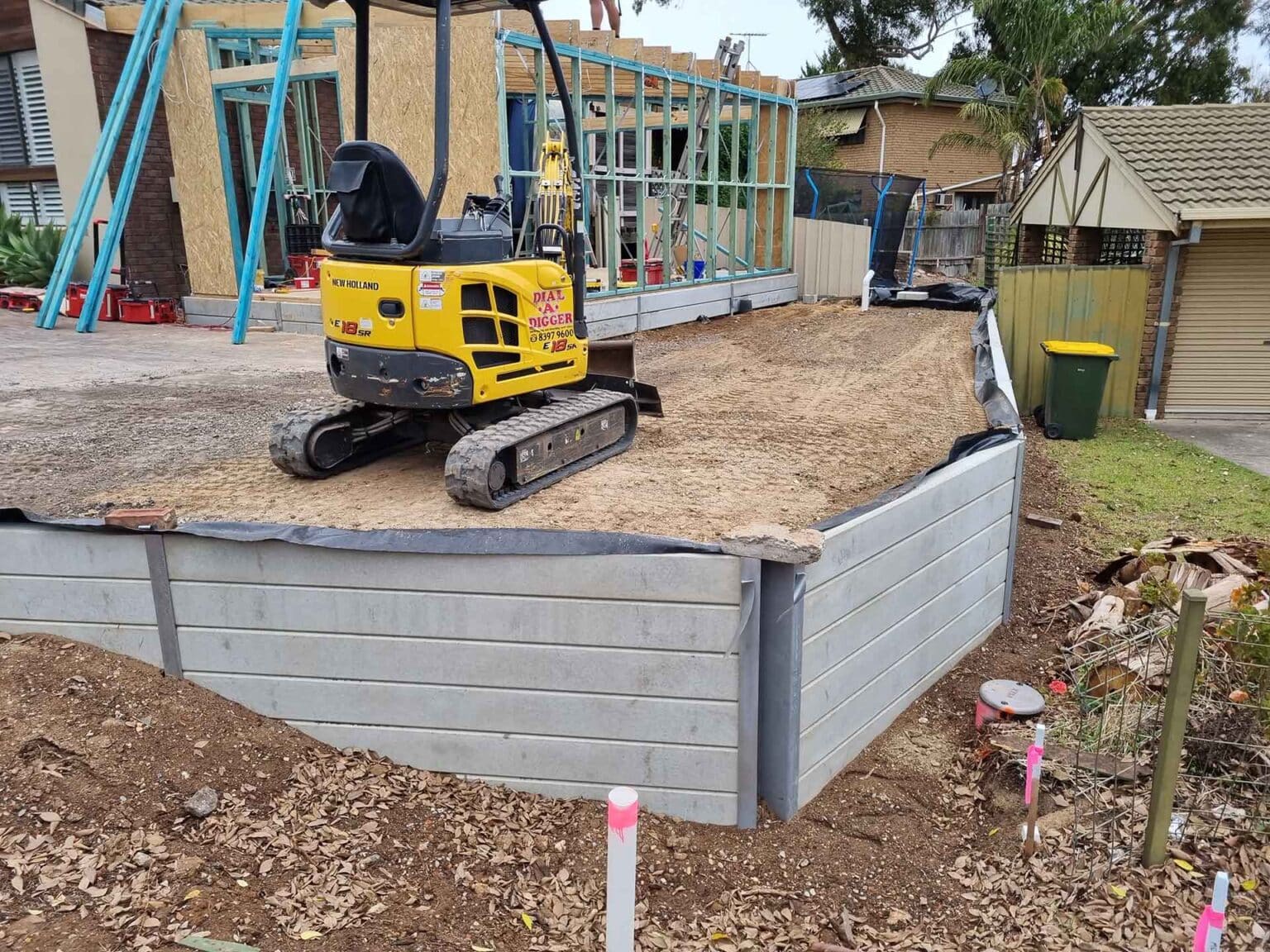 Retaining Wall Preparation - Dial A Digger